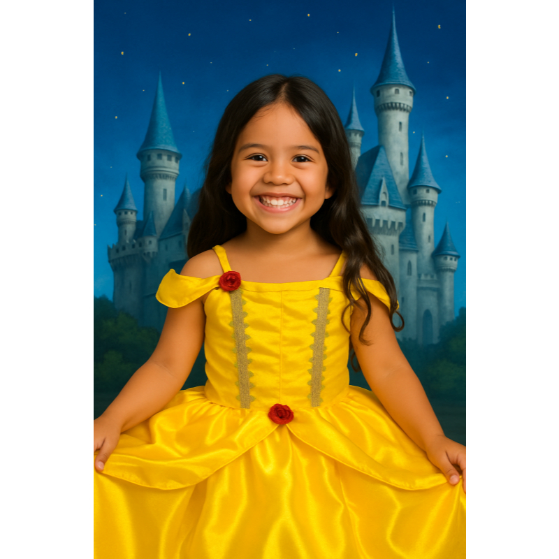 FANTASIA INFANTIL FESTAS PRINCESA BELLA MENINAS | Shopee Brasil