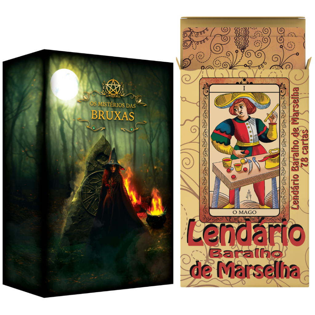 Kit com Tarot Os Mistérios das Bruxas Wicca Cartas de Luxo e Baralho de ...