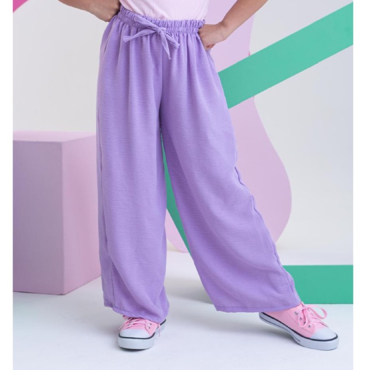 Calca Pantalona Infantil Juvenil Menina Tecido Duna Cores Lisas ...