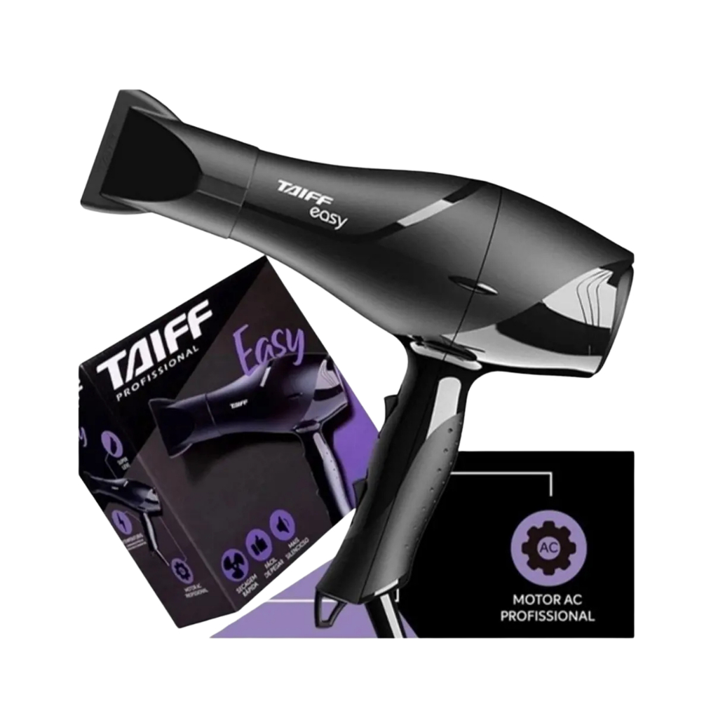 Secador de Cabelo Profissional Taiff Easy Preto 1700W 127V | Shopee Brasil