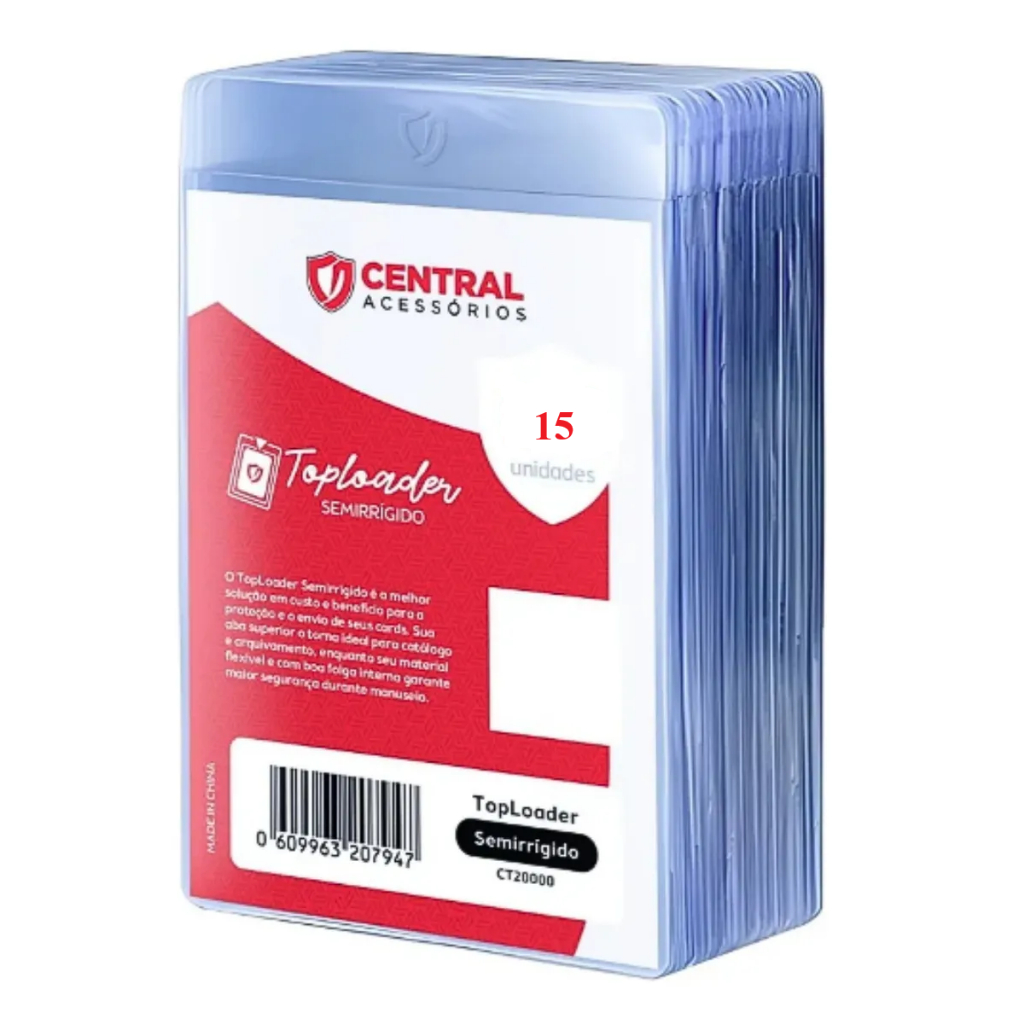 Kit 15 Toploader 3x4 Semi-Rígido Transparente 81x108mm Pokémon Magic K ...