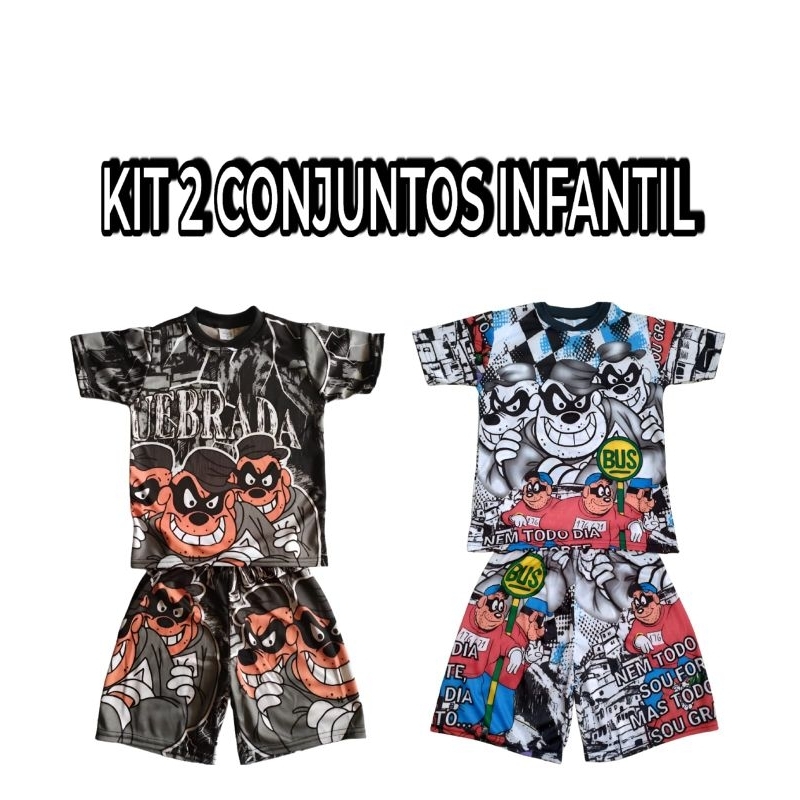 Kit 2 Peças Conjunto Mandrake Infantil Estilo Quebrada Juvenil Roupas ...