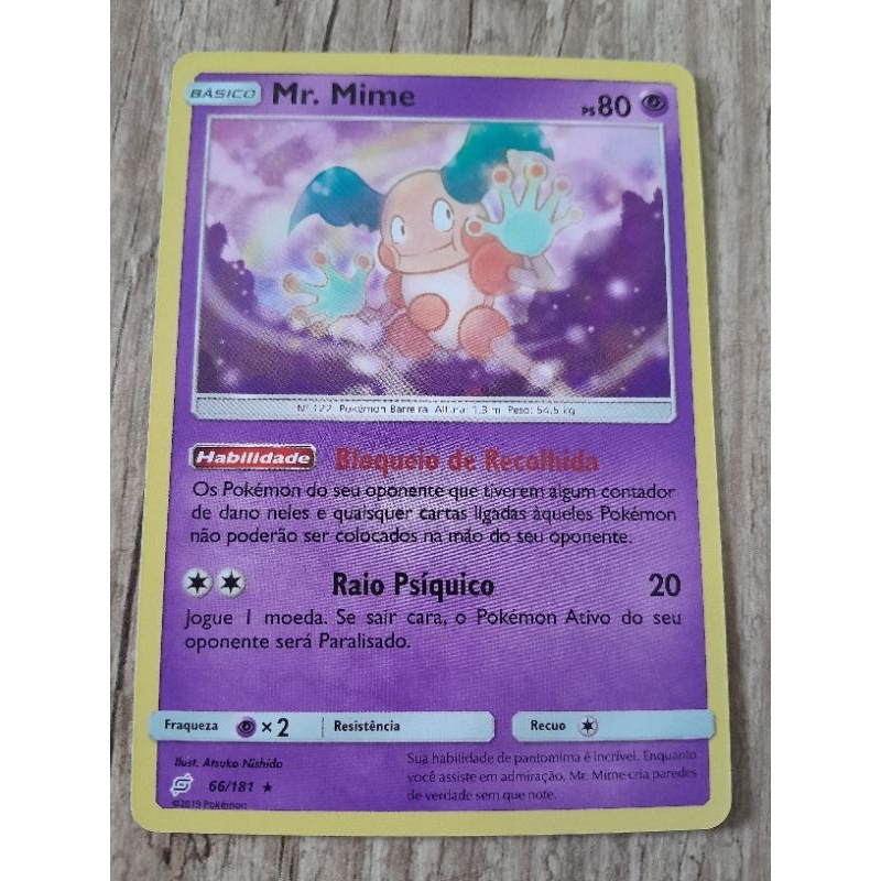 Carta Pokemon Mr. Mime Original SP | Shopee Brasil