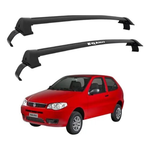 Rack de Teto EQMAX Preto para Fiat Palio 2 Portas Fire 1996 a 2017 ...