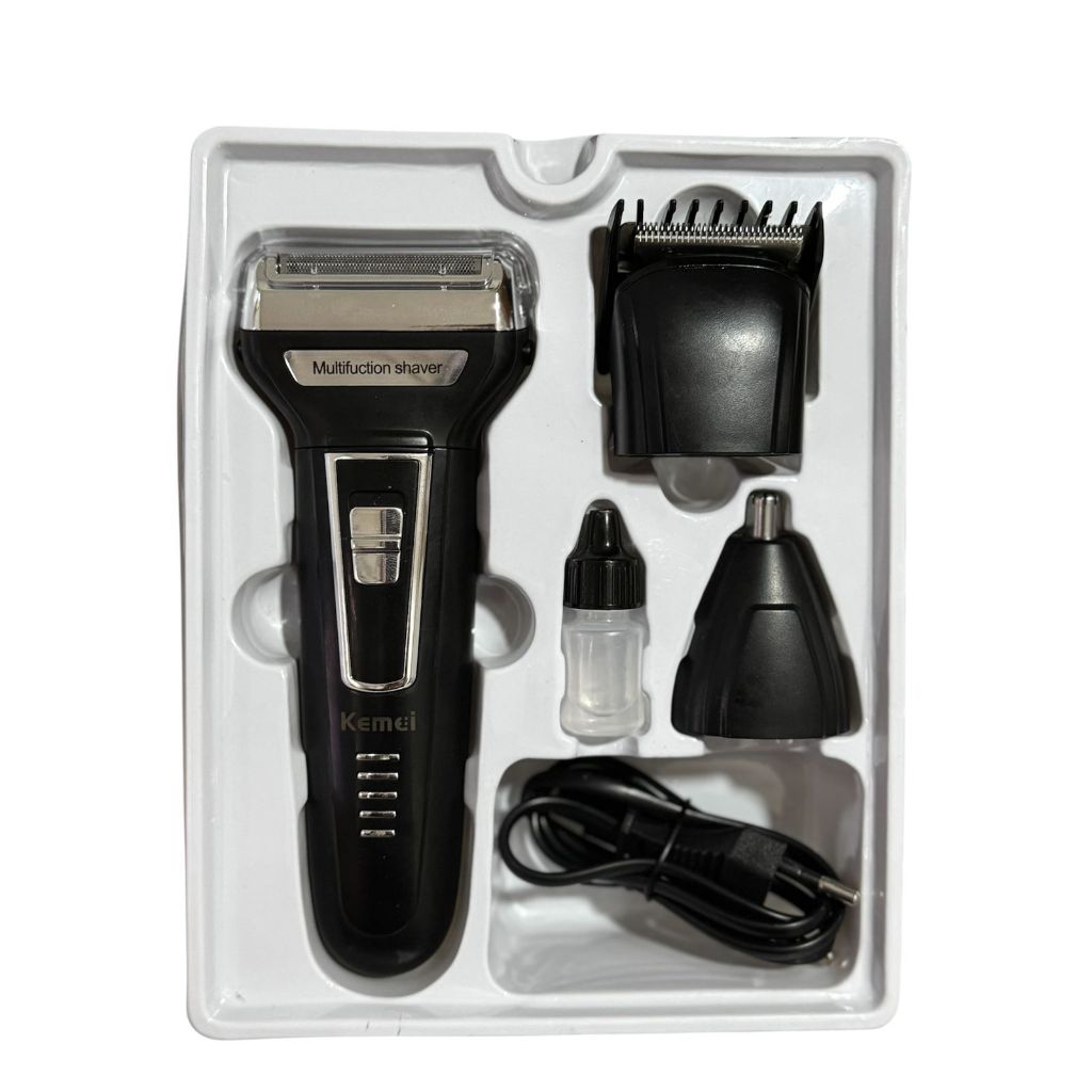 Maquina Barbear Shaver Kemei 3 Em 1 KM-6558 Nariz Barba Pelos e Corpo ...