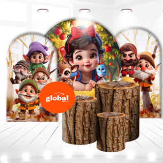 kit paineis romanos e cilindros festa Branca de neve Cute | Shopee Brasil