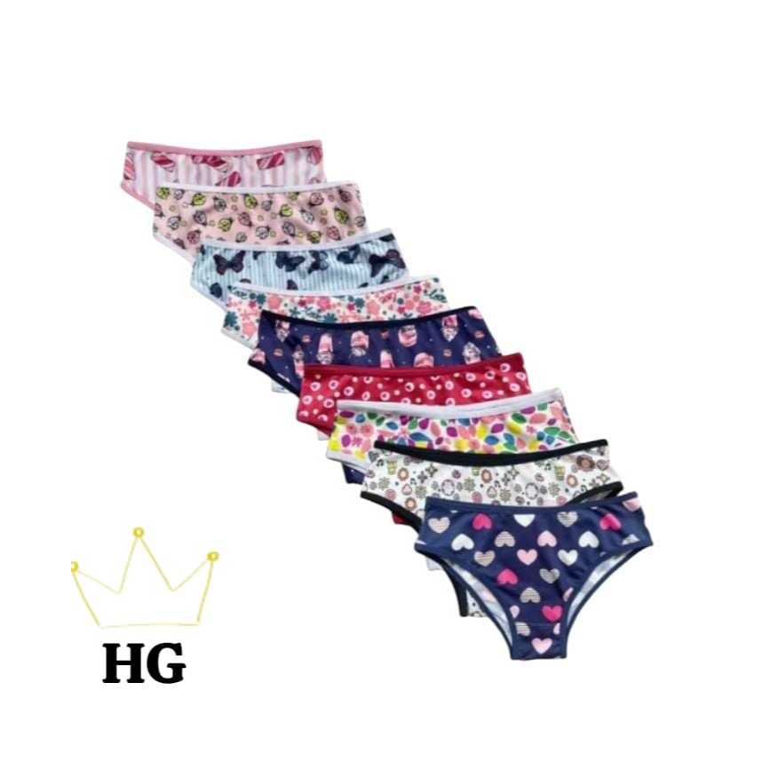 Kit 10 Calcinhas ESTAMPADA Infantil e Juvenil Para Meninas de 4 a 12 ...
