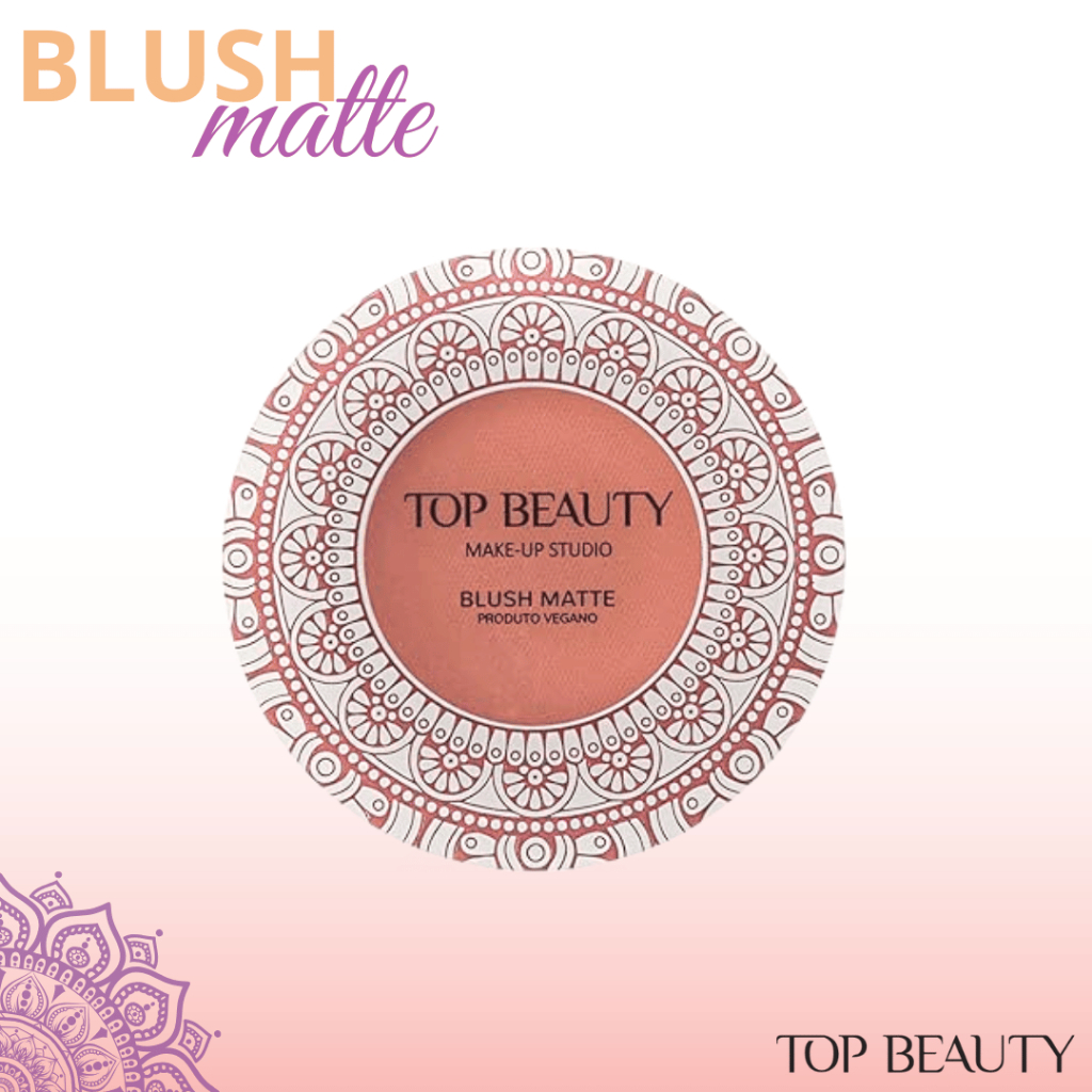 Blush Compacto Matte Cor 3 Pêssego Rosado - Top Beauty | Shopee Brasil
