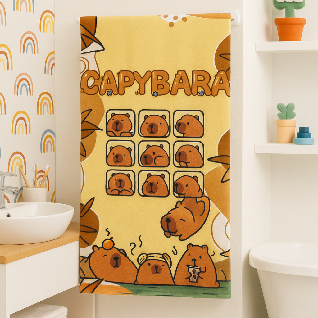 Toalha Infantil Capivara Desenhos Kids Baby De Banho 100% Microfibra ...