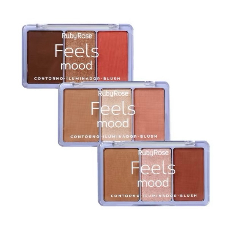 Paleta De Contorno, Iluminador, Blush Feels Mood Hb75262 - Ruby Rose | Shopee Brasil