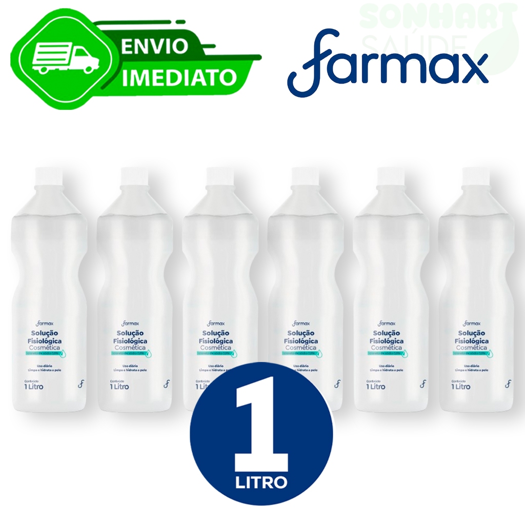 Kit C/6 Soro Fisiológico 0,9% 1 Litro Lavagem Nasal Validade 2027 ...