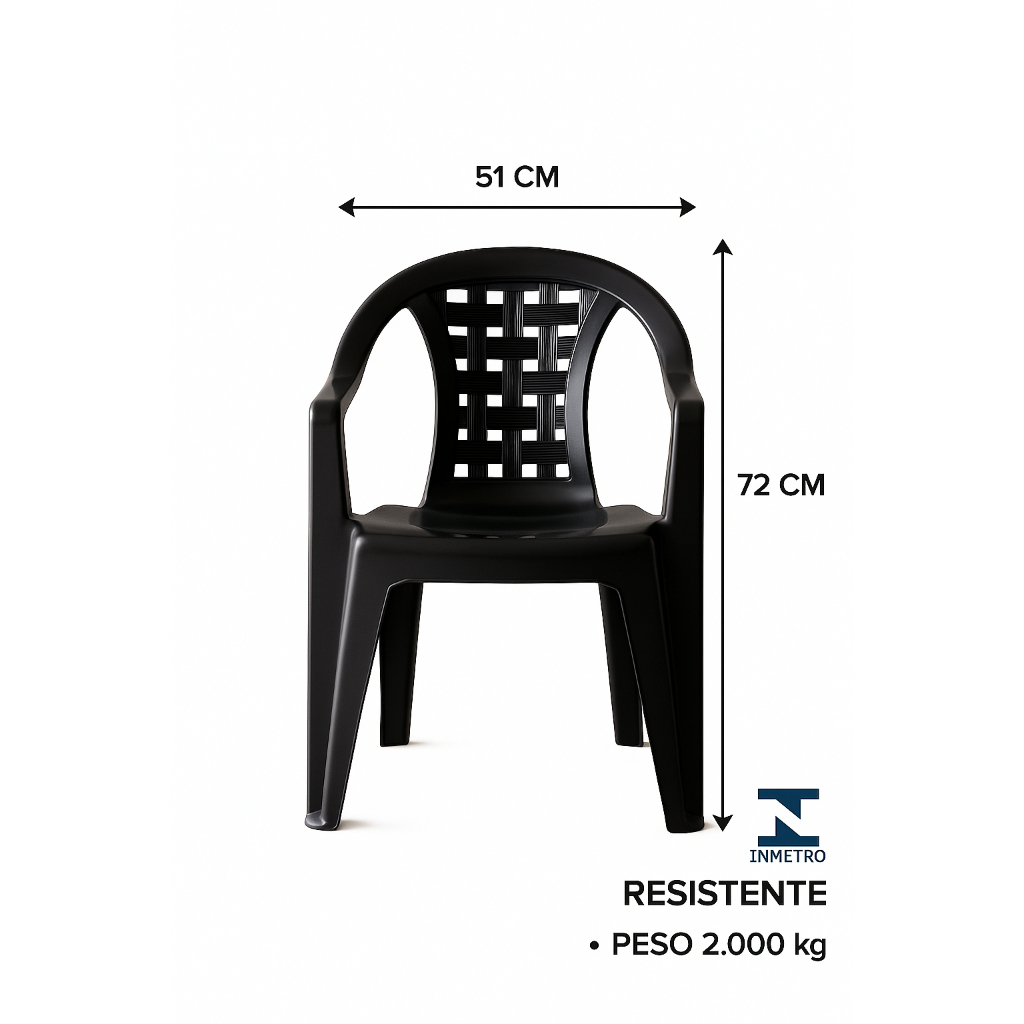 Cadeira Plástica Poltrona Resistente Sala Cozinha | Shopee Brasil