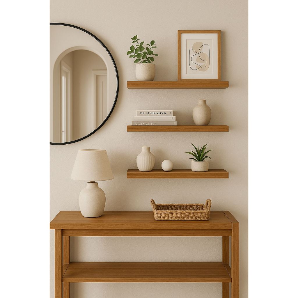 Kit 3 Prateleiras 50x20 MDF 25mm Decorativas - Suporte Invisível | Sala ...