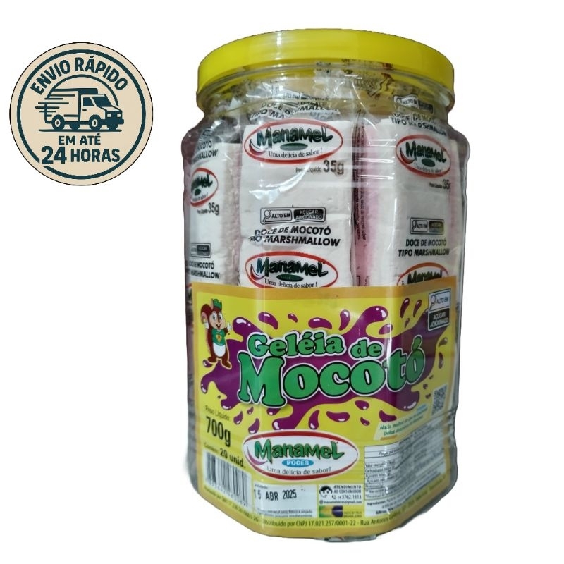 Geleia de Mocotó Pote 20 Unidades 700g Doce Tradicional Manamel doces ...