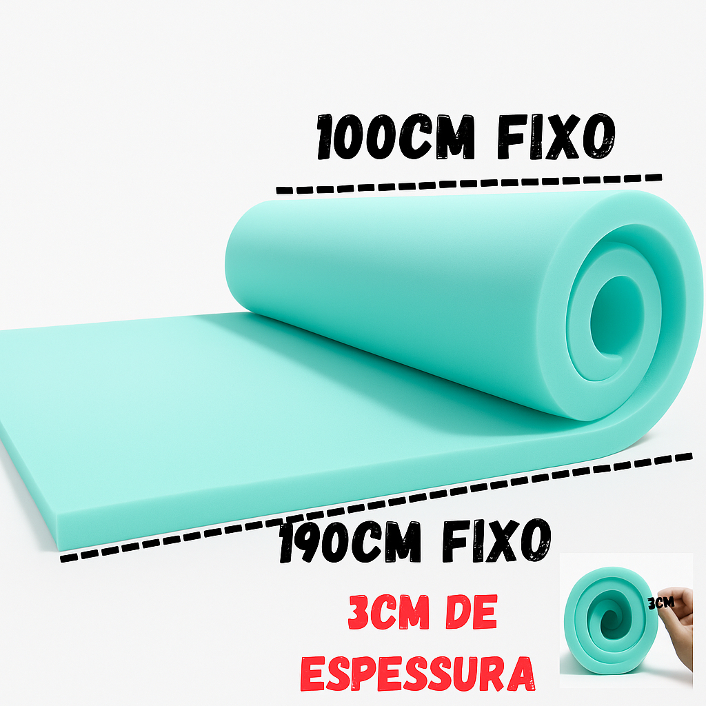 Espuma D33 Pró 190cm x 100cm 3cm de espessura Em Metro Amarela para ...