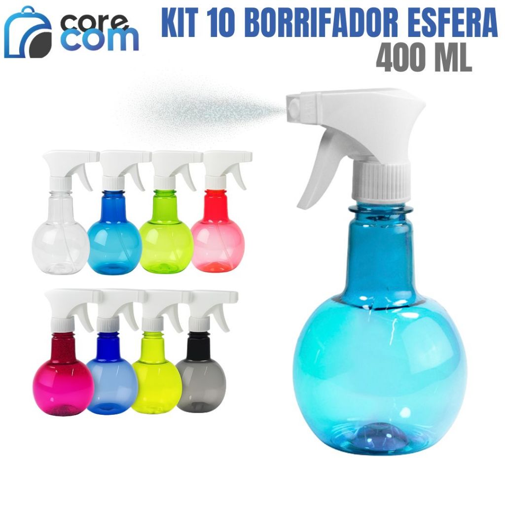 Kit 10 Burrifador Esfera 400 ML - Várias Cores | Shopee Brasil