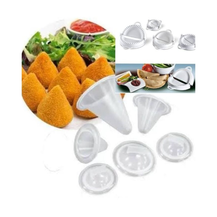 Kit Formas Coxinha 3 Tamanhos E Forma Molde Pastel Salgados Risoles 4 ...