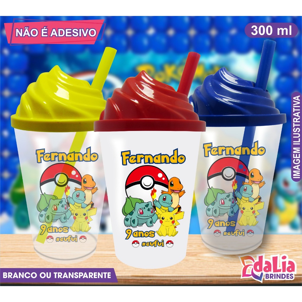 KIT COPO CHANTILLY PERSONALIZADO POKÉMON 300ML | Shopee Brasil