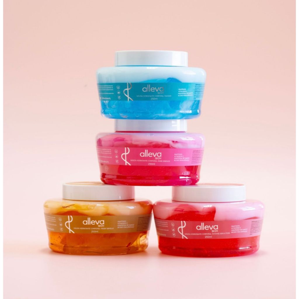 KIT 4 und GELEIA HIDRATANTE CORPORAL ALLEVA 250ML FRESH VANILLA ...