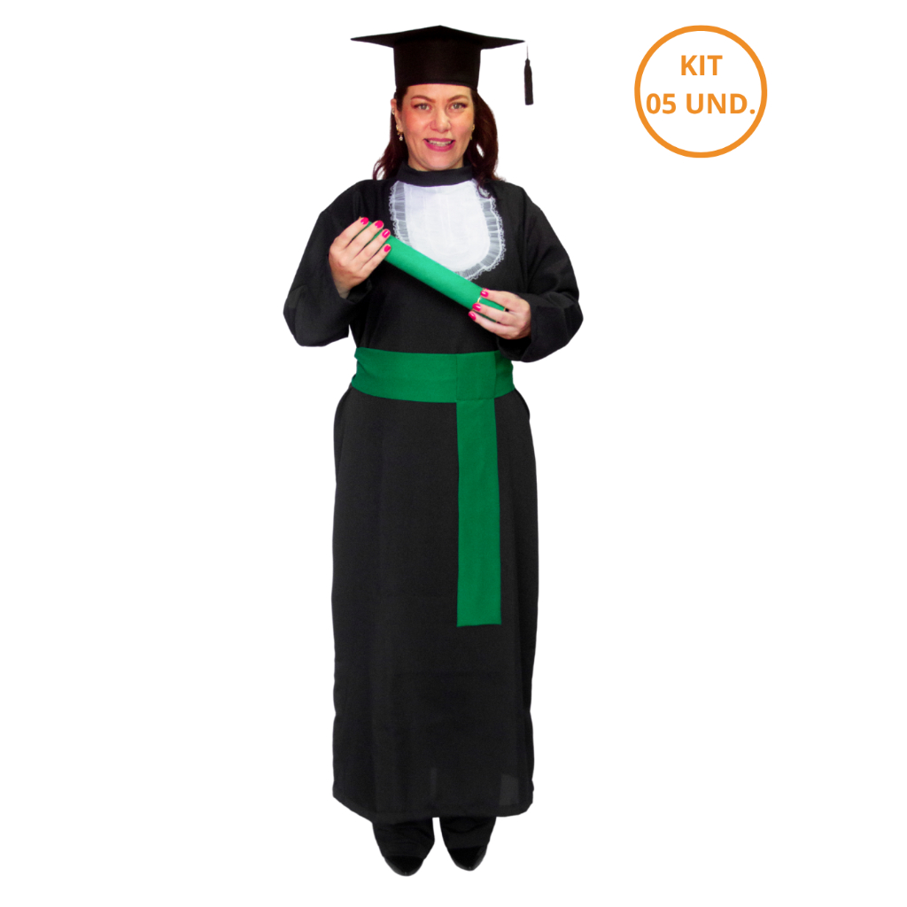 Kit 5 Becas De Formatura Adulto Completas com Capelo e Canudo | Shopee ...