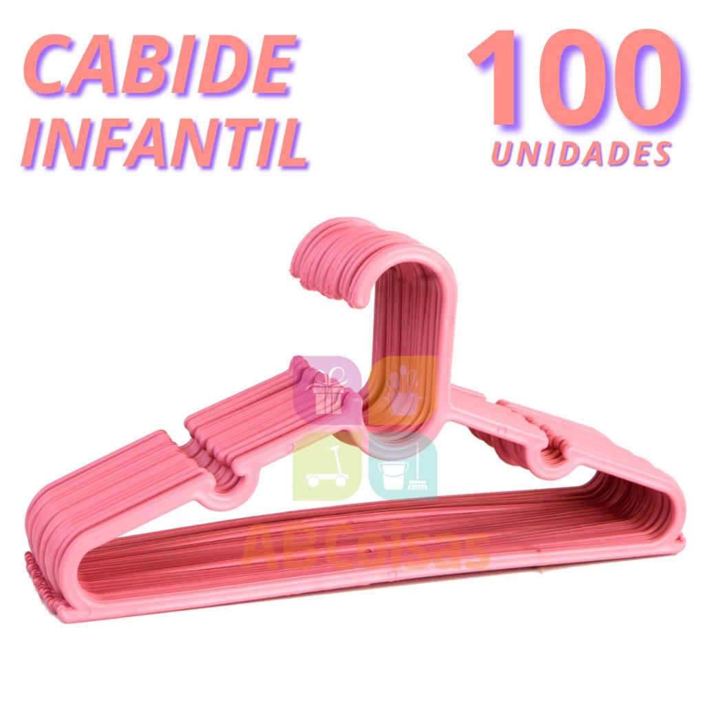 kit 100 unidades Cabide bebê Reforçado Baby infantil juvenil | Shopee ...