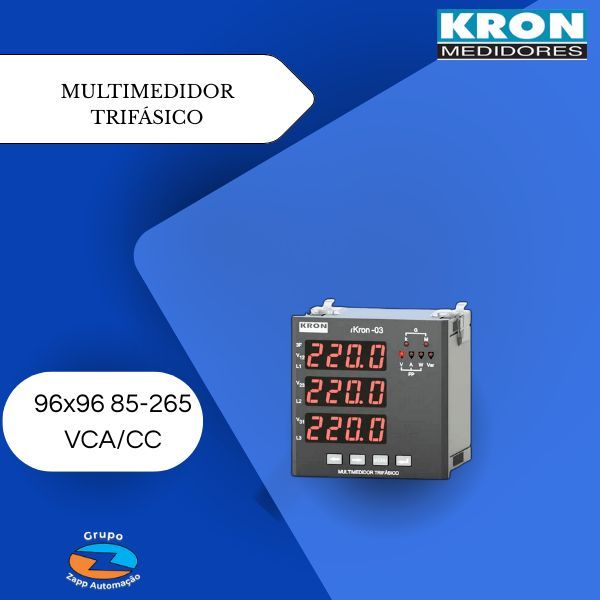 Multimedidor Ikron-03 Trifásico 96x96 85-265 Vca/cc Kron | Shopee Brasil