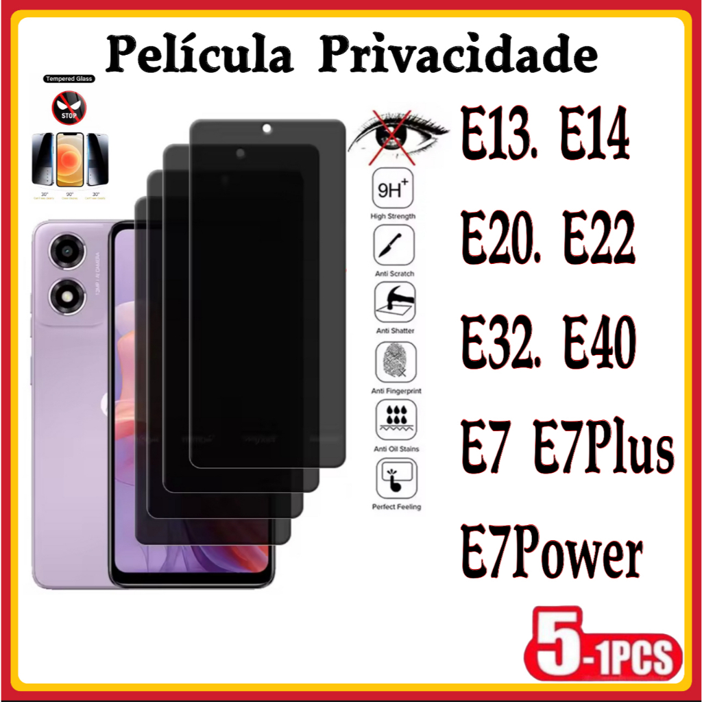Película Privacidade 3D Anti Spy PARA MOTO E13 E14 E20 E22 E32 E40 E7 E7 PLUS E7POWER | Shopee ...