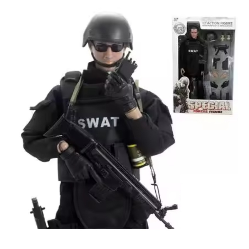 Boneco Action Figure 1/6 30cm Articulado Soldado Swat com Armas e acessórios | Shopee Brasil