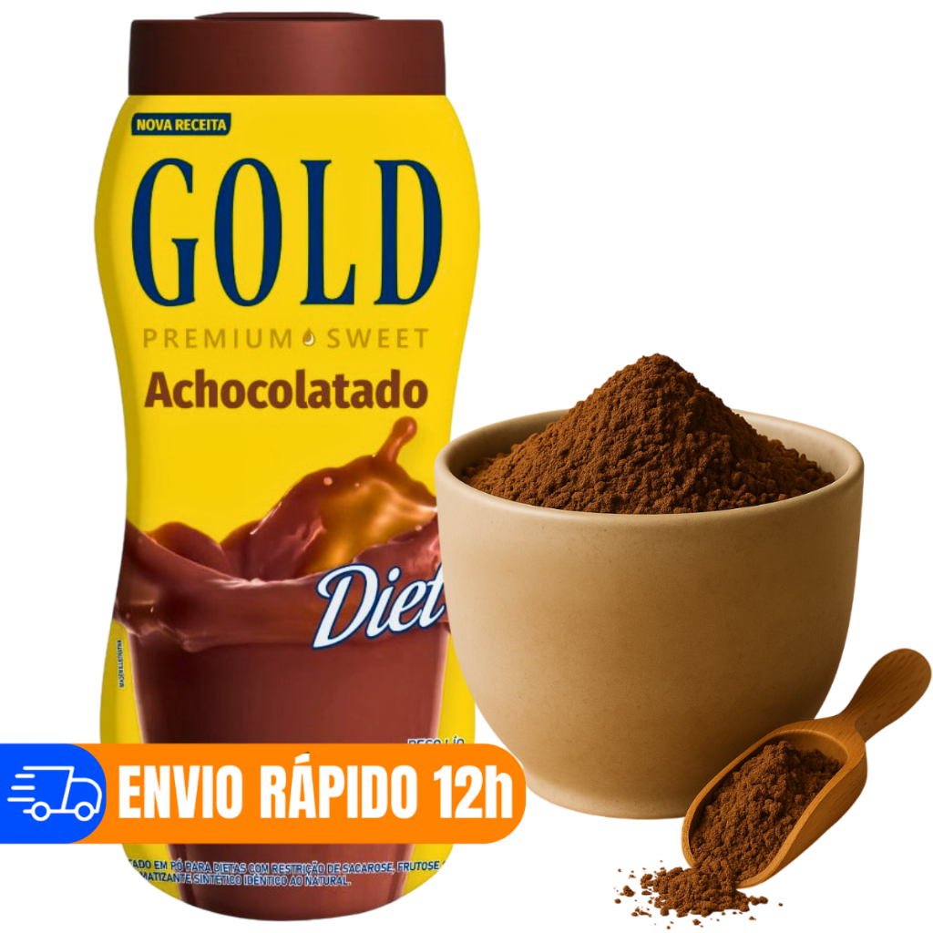 Achocolatado Diet Premium Gold 200g Sem Açúcar | Shopee Brasil