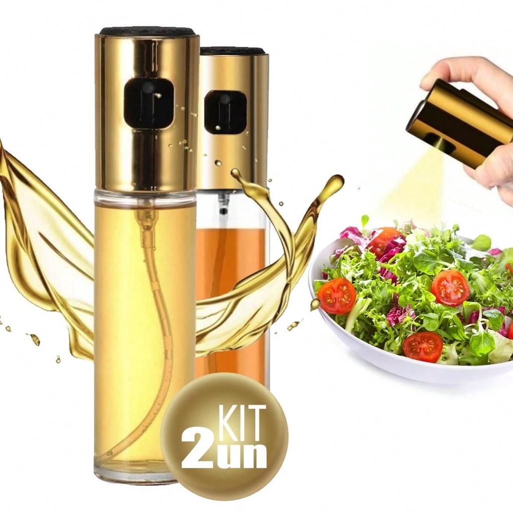Kit 2 Spray de Azeite Borrifador Óleo Vinagre Pulverizador Culinário ...