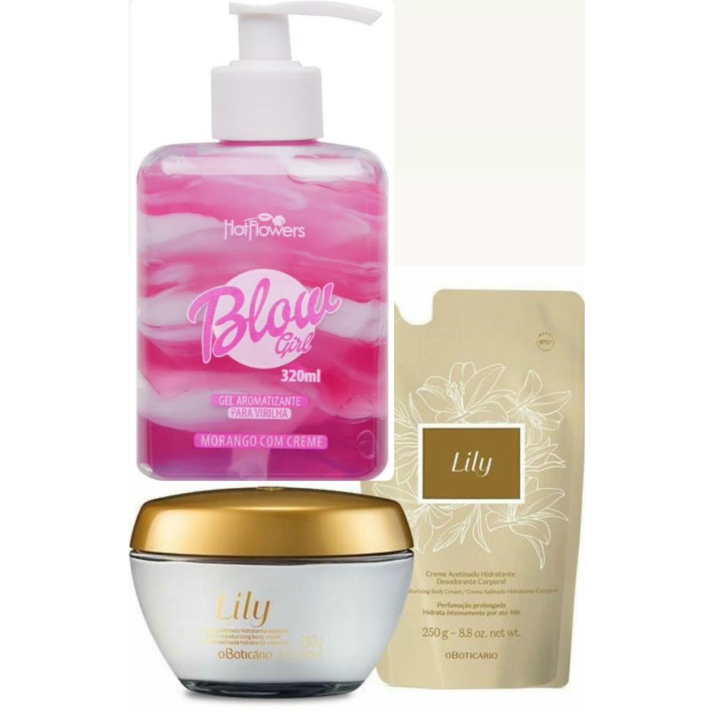 KIT 2 HIDRATANTE creme corporal sensual hot babalu flowers blow + REFIL ...