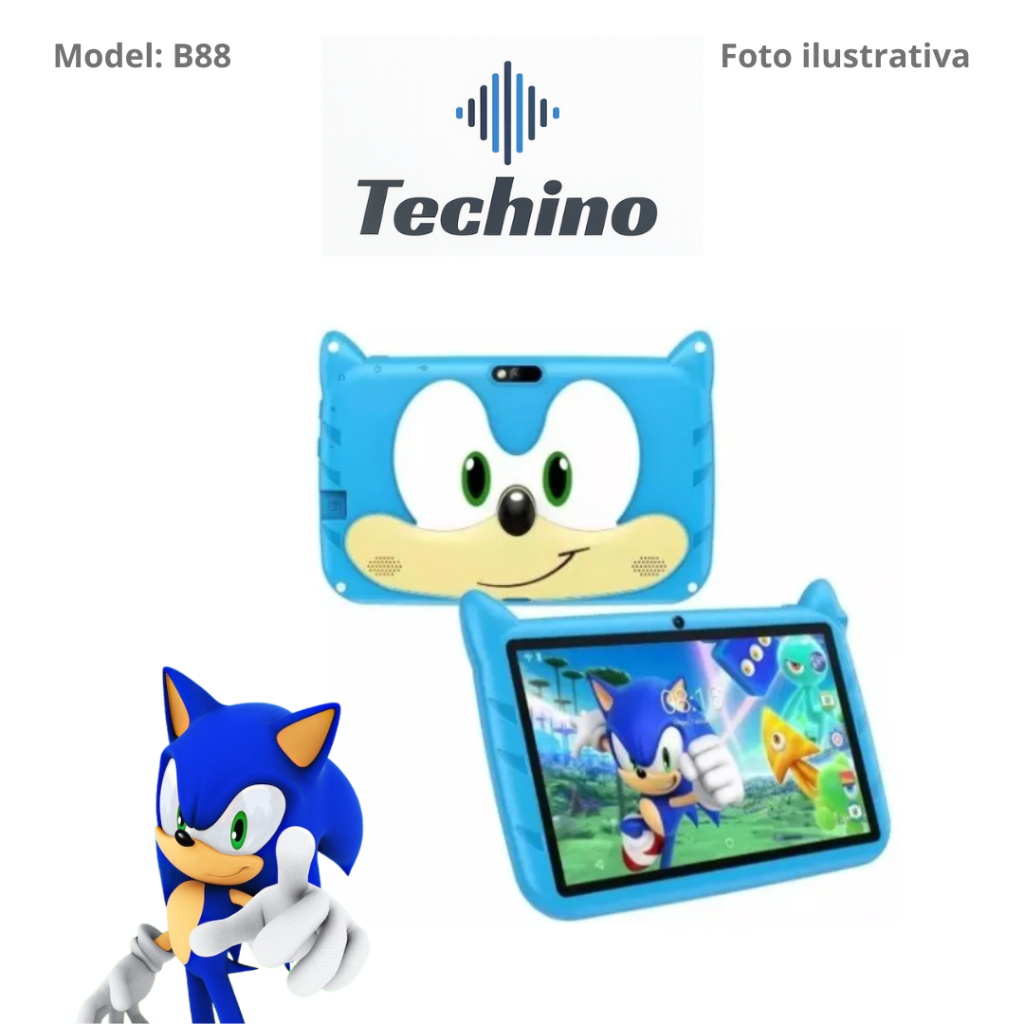 Tablet Infantil Techino Sonic / Tablet Kids Pc / Tablet Modelo (B88 ...