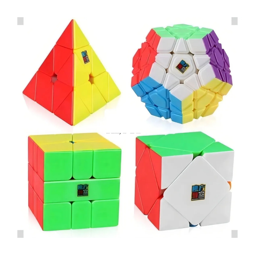 Kit 4 Cubos Moyu Pyraminx + Megaminx + Skewb + Square profissional ...