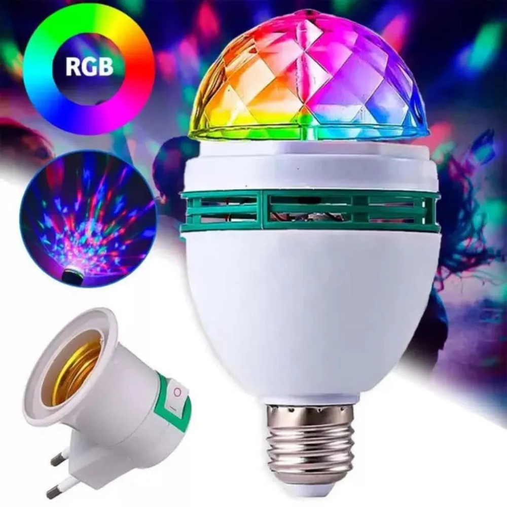 Lâmpada de Palco LED Lehmox LEY-07 – Luzes Coloridas Giratórias RGB Bivolt | Shopee Brasil