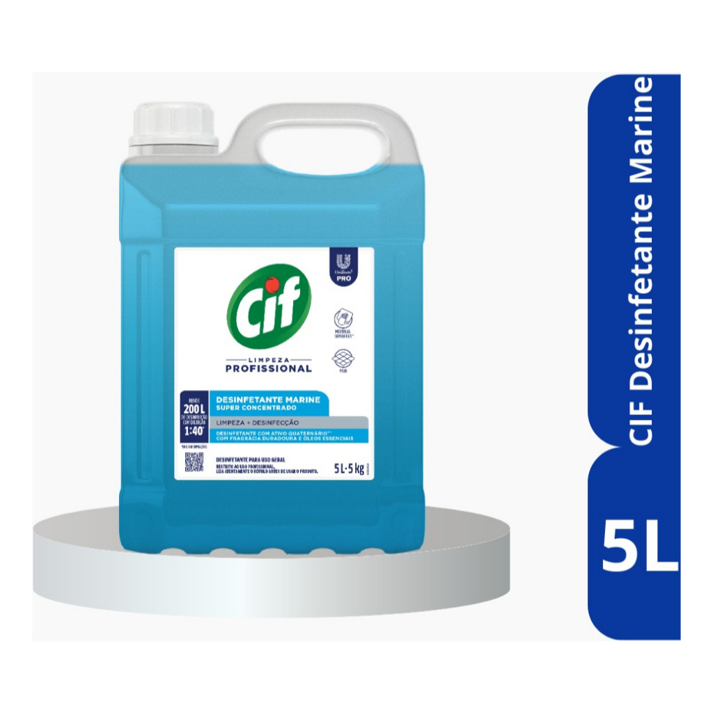 Desinfetante CIF Marine 5 litros Rende 200 Litros Alta Performance ...