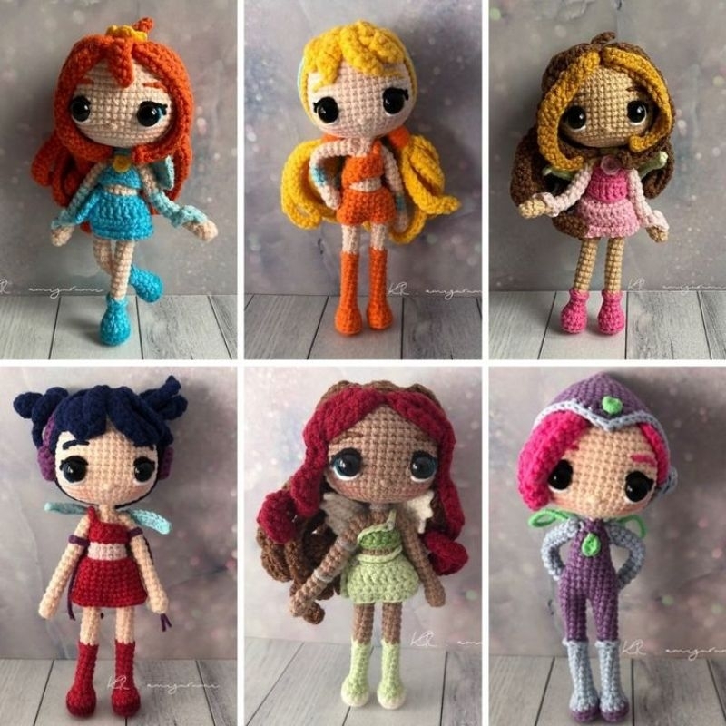 club das winx de crochê amigurumi | Shopee Brasil
