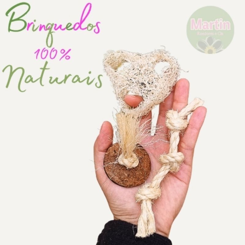 Kit brinquedos 100% naturais, sisal, bucha vegetal, roedores, hamster ...