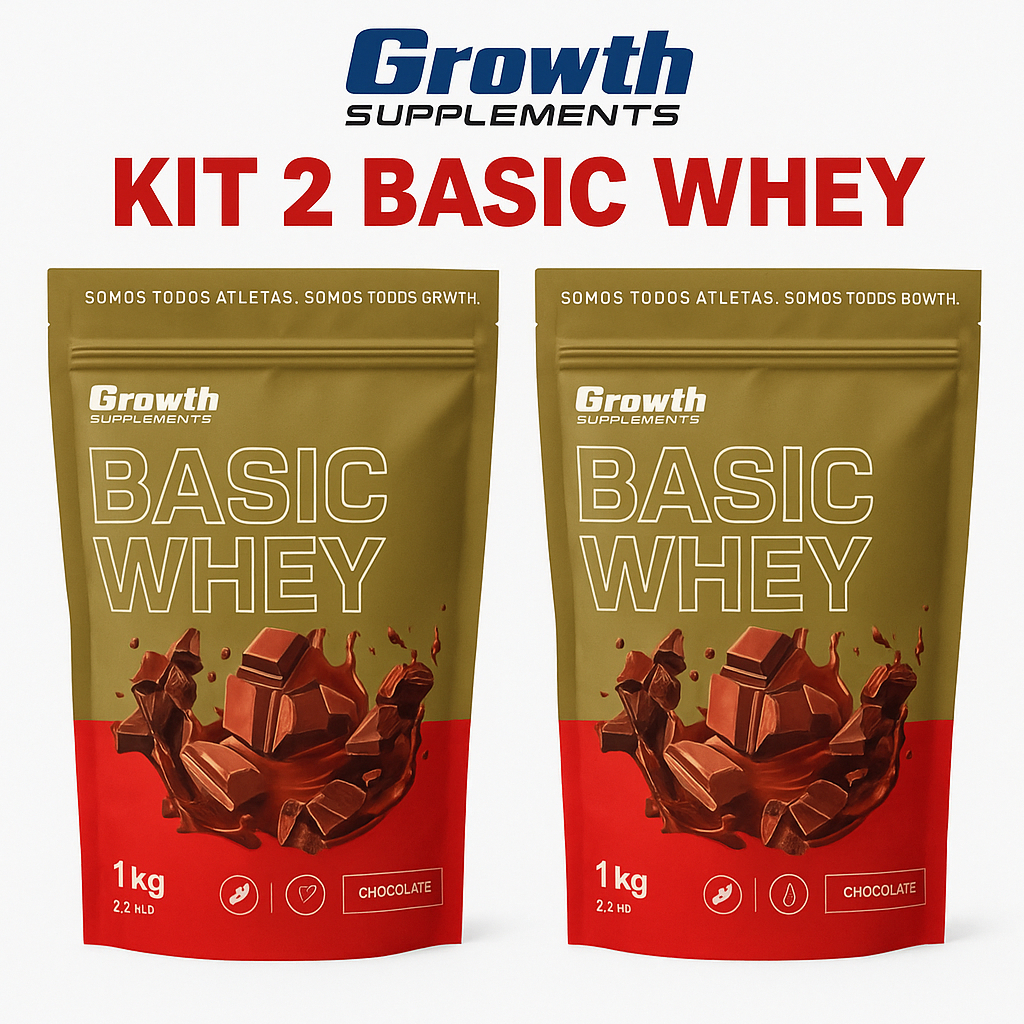 Kit 2 Promoção Whey Growth 1kg Cada Pacote Chocolate Whey Protein ...
