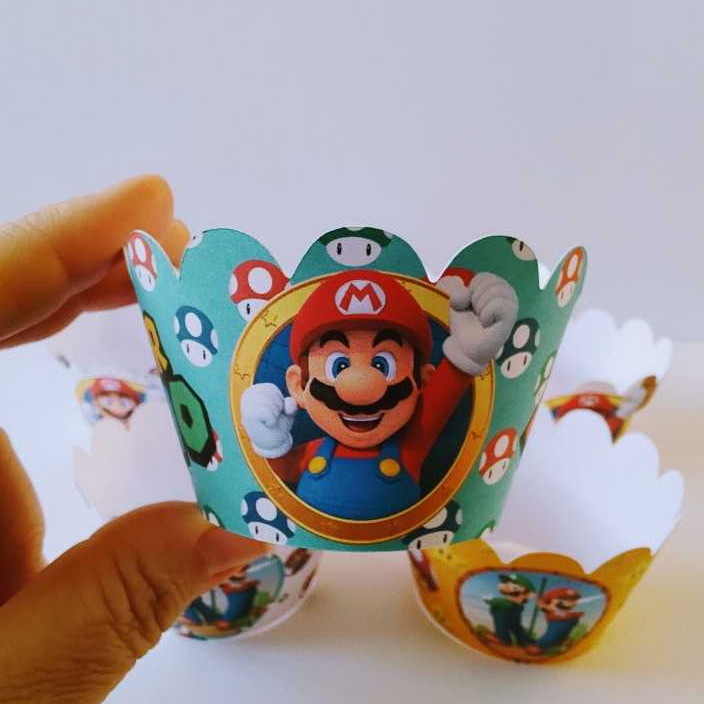 Kit Saia/Wrappers para Cupcake Super Mario Bros - Com 20, 30, 40, 50 e ...