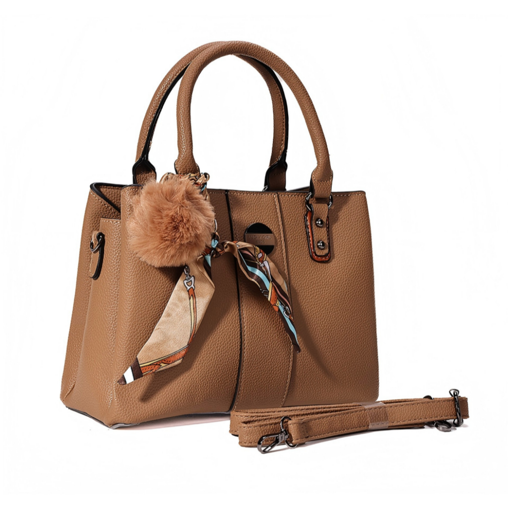 Bolsa Feminina Transversal e De Ombro Com Chaveiro Bompom Moderna e ...