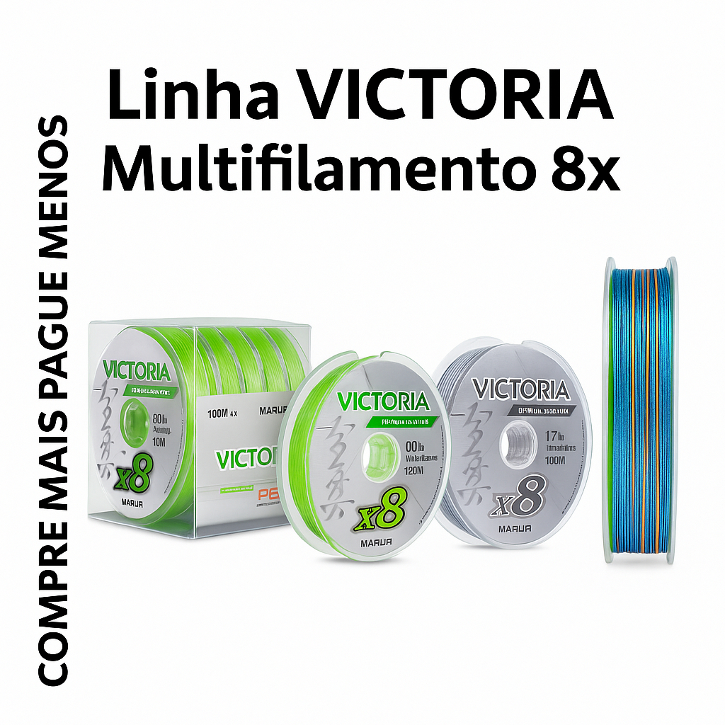 Linha Multifilamento Victoria 8x 100m Varias Medidas Maruri Cinza Verde Multicolor Pesca ...