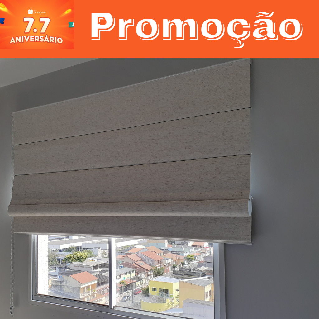 Cortina Persiana Linho Blackout Romana Rolo Janela Completa de Fácil ...