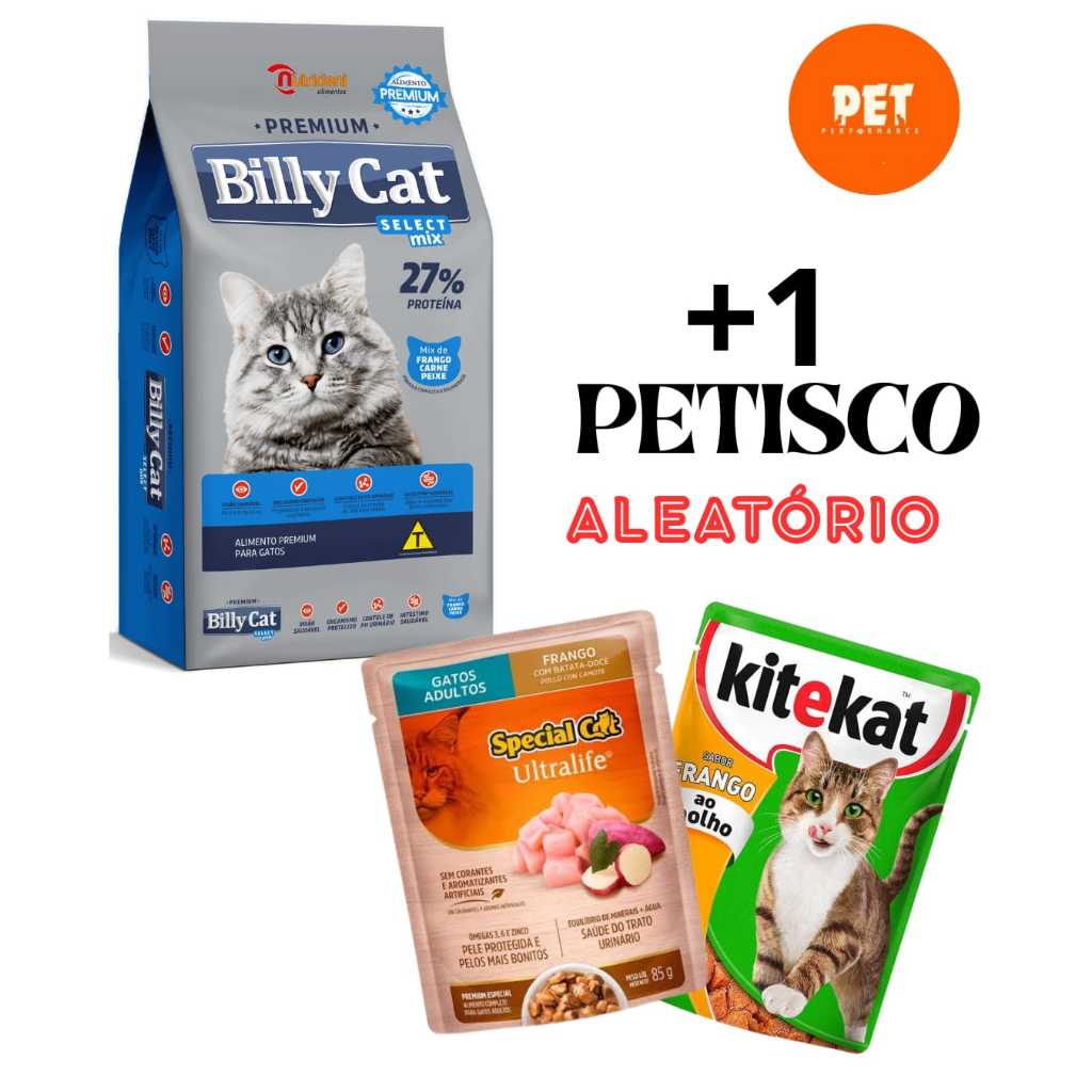 Ração Billy Cat Mix Frango Carne Peixe 7kg | Shopee Brasil