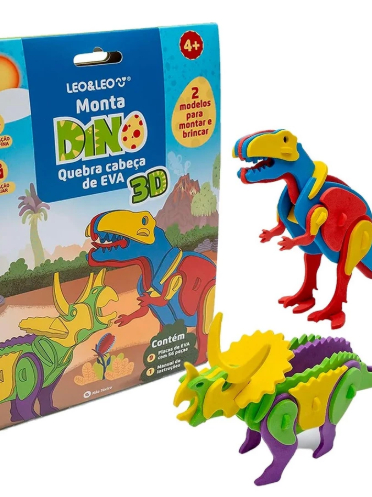 Quebra Cabeça Eva 3D - Monta Dino - Leo&Leo | Shopee Brasil