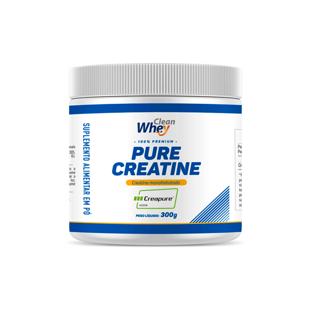Creatina Clean Whey Creapure 300g Sem Sabor Suplemento Monohidratado ...