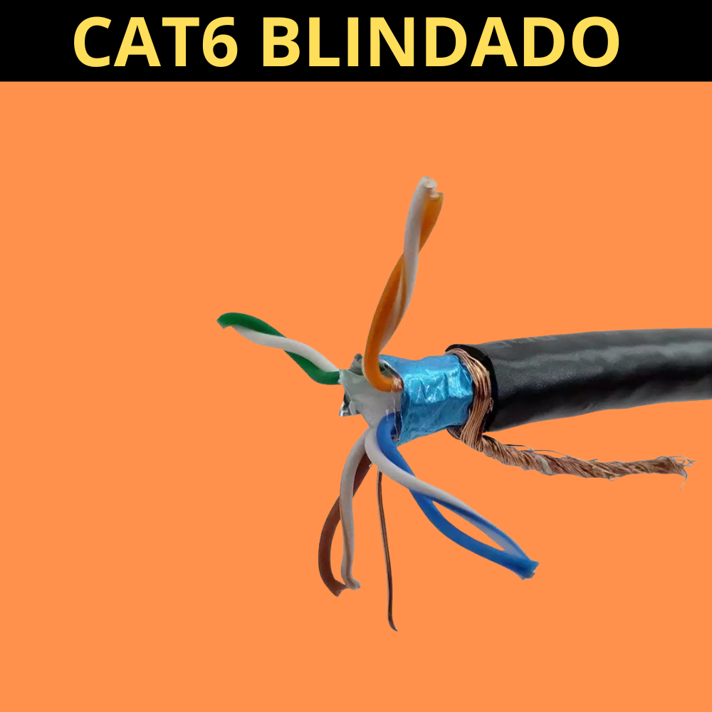 Cabo De Rede 120 Metros Blindado Stp Cat6 Preto | Shopee Brasil