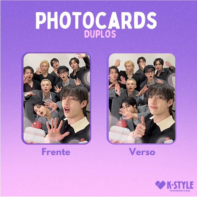 Photocards, Fanmade, Duas Faces, Stray Kids, Personalizados (leia a ...