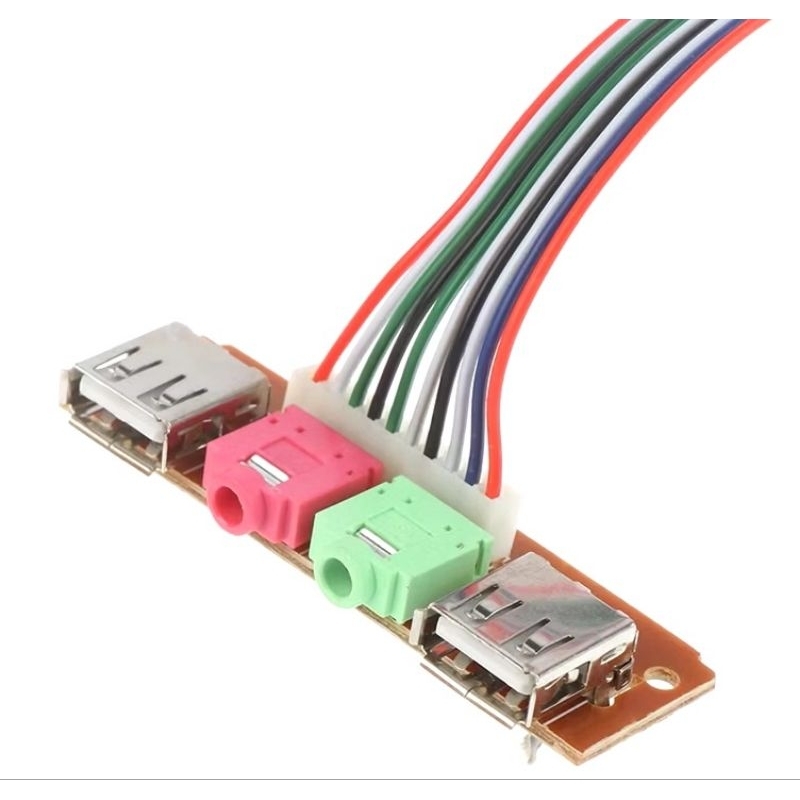Conector frontal para PC com duas portas USB 2.0 e Audio | Shopee Brasil