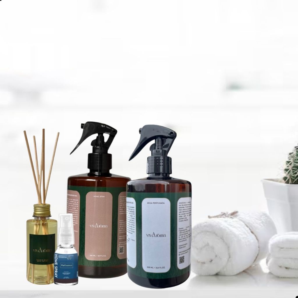 VivAroma KIT Cheiro para Casa 1Agua Perfumada500ml 1Home Spray 500ml ...
