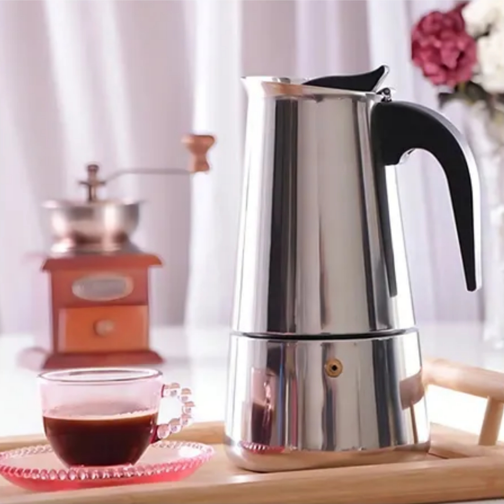 Cafeteira Italiana Pequena Inox Expresso 6 Xícaras Chaleira | Shopee Brasil